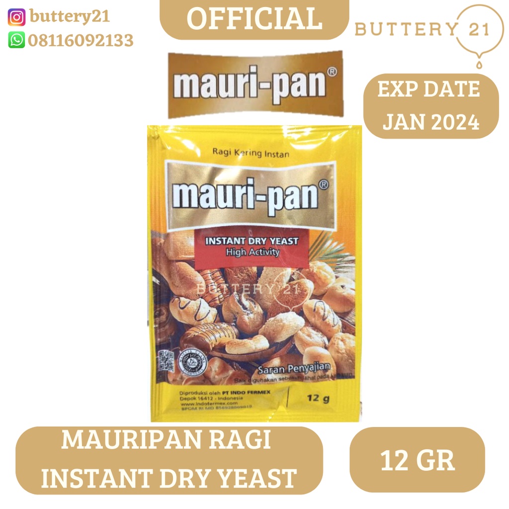 Mauripan NAGIH INSTANT DRY 1 SACHET 12 GR MAURI-PAN INSTANT DRY YEAST ...