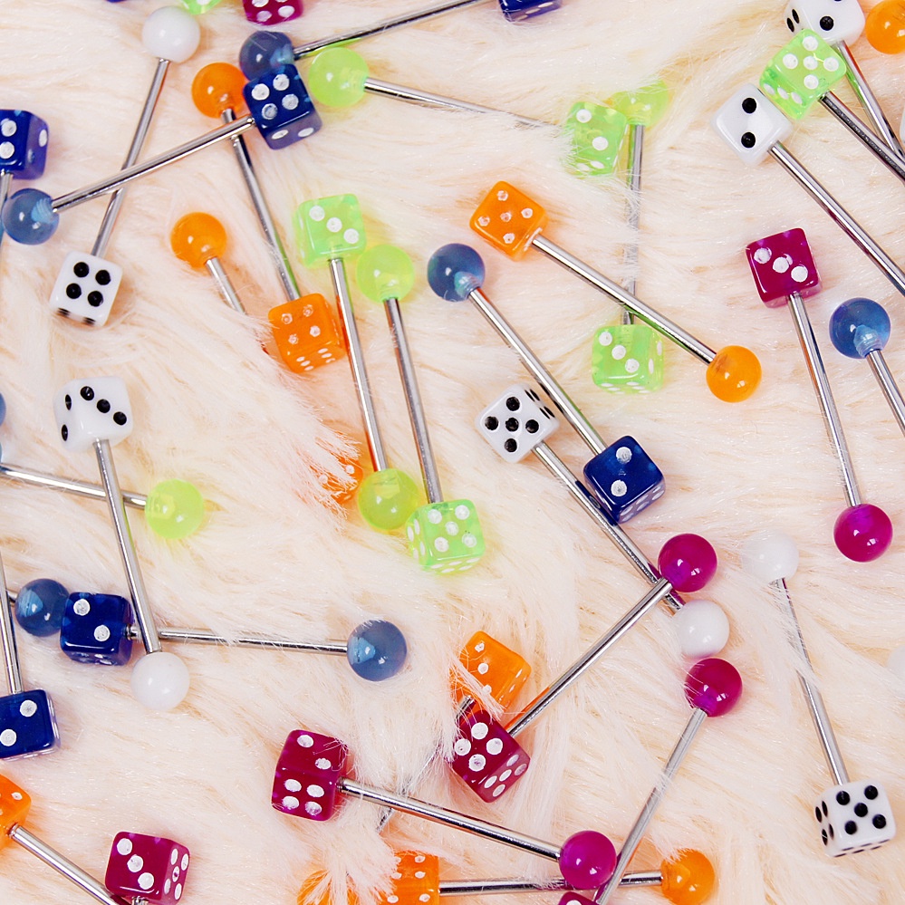 Color Pill Acrylic Tongue Piercing Stud Plastic Tongue Ring Barbell ...