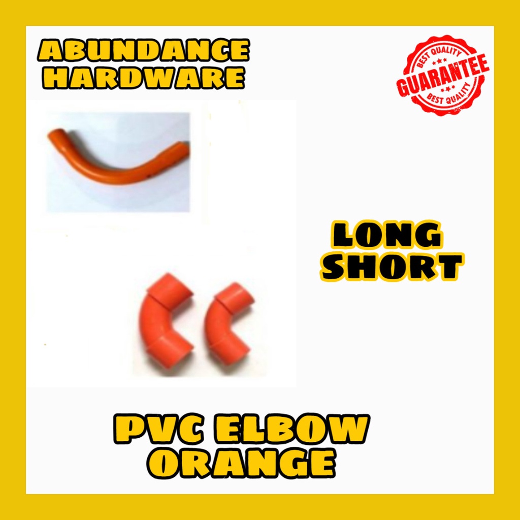 PVC Elbow Orange long and short 1/2 3/4 1 inches | Shopee Philippines