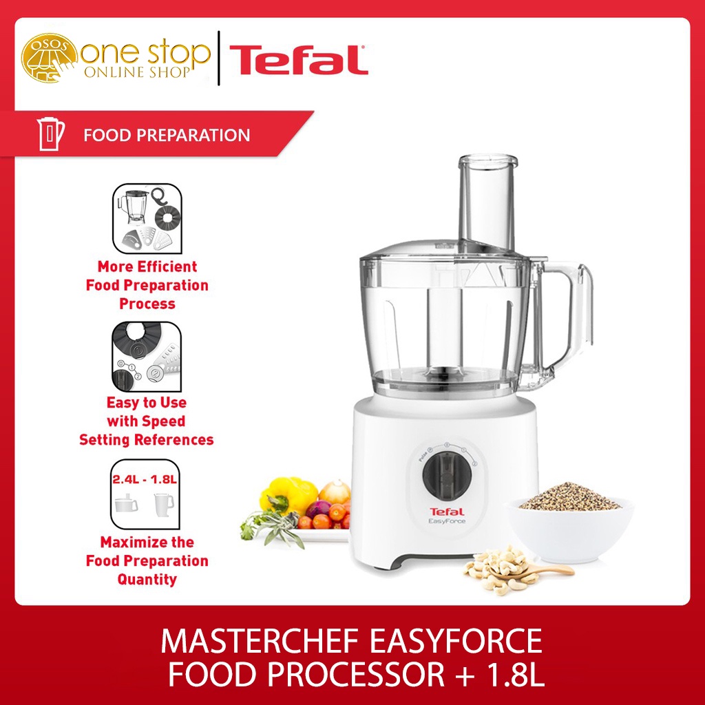 TEFAL MASTERCHEF EASYFORCE DO246165-2 in 1 Food Processor + 1.8L ...