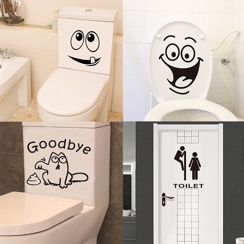 1pc Toilet Sticker Bathroom Toilet Wall Stickers Waterproof Wall ...