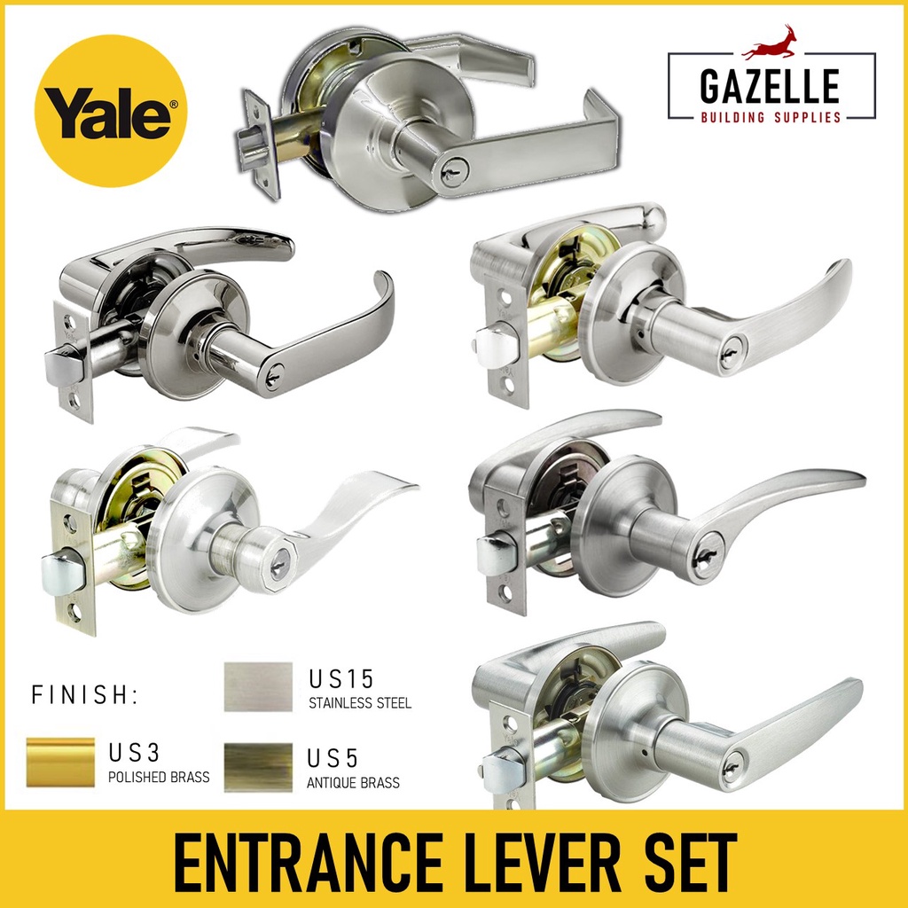 Yale Entrance Lever Set Door Lever Wave Left Handle Door Knob Set Heavy ...
