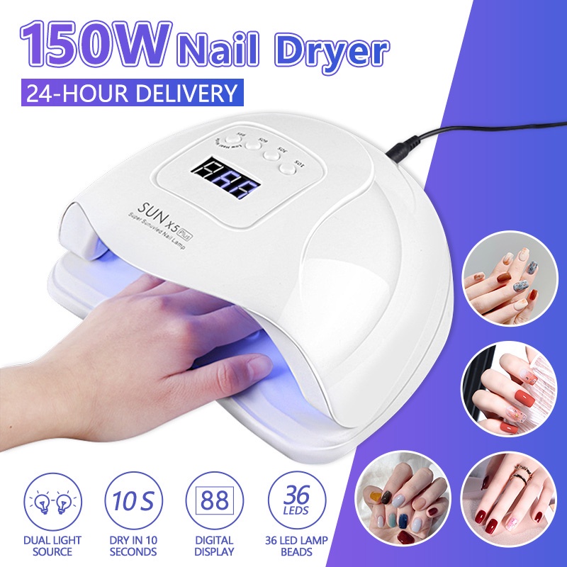 SUN X5 plus-150w UV Nail Phototherapy Lamp LED Nail Light Quick Dryer ...