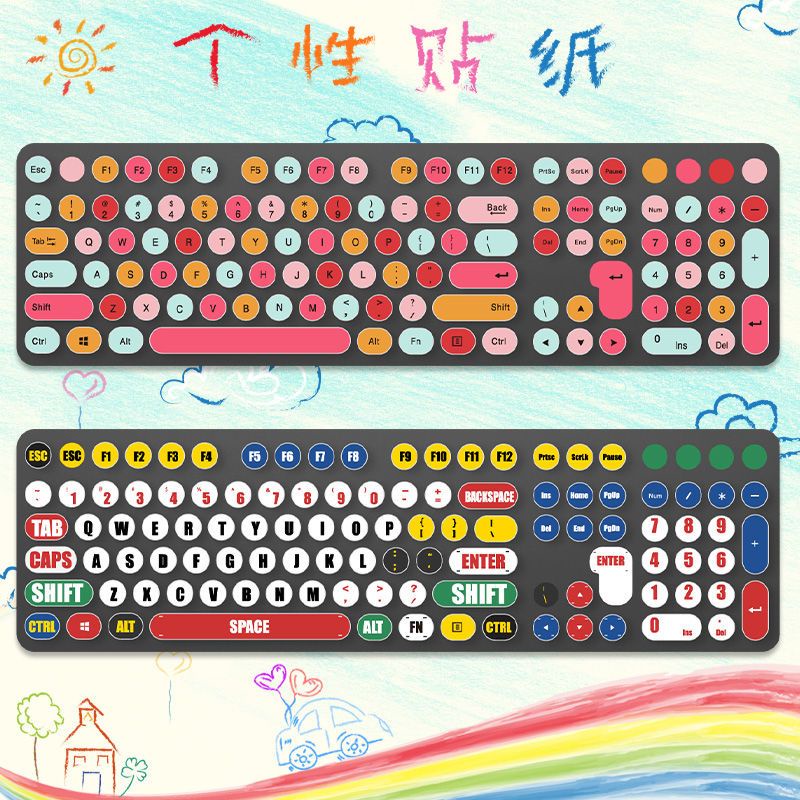 [Huanhuan's Grocery Store] Round Keycap Button Sticker Desktop Keyboard ...