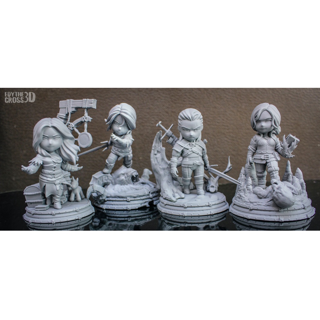 Chibi Witcher 3 Characters - Resin 3D Printed Statue/Figure | Shopee ...