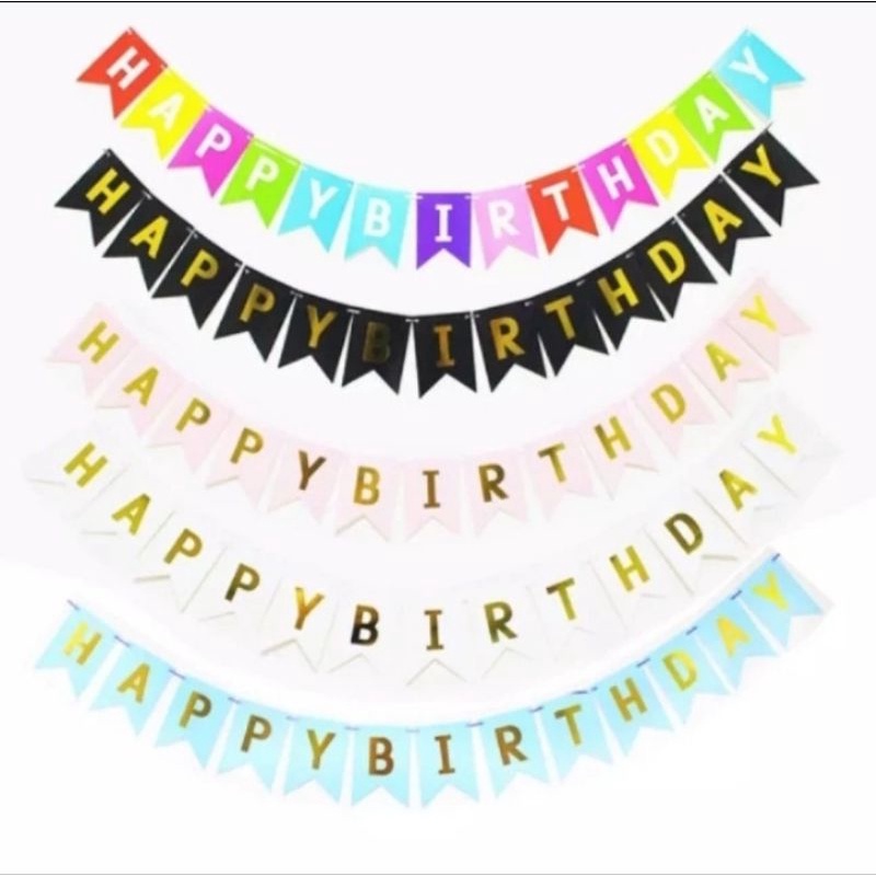 Bunting flag HBD birthday Banner | Shopee Philippines