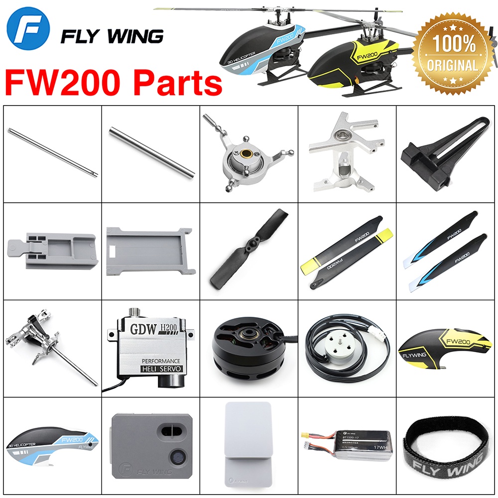 FLYWING FW200 RC Helicopter Parts Original Hood Install Plate Tail ...