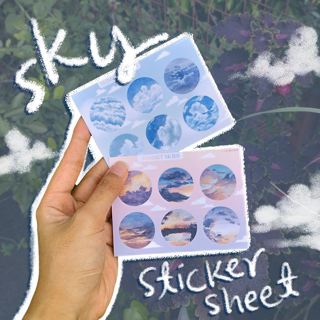 SKY Original Art Aesthetic STICKER SHEET for Journaling | Shopee ...