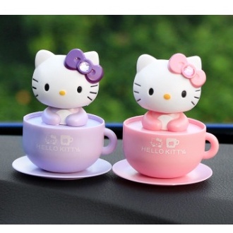 Hello Kitty & Bear Car Dashboard Rocking Doll Bobble Head Cup Display ...