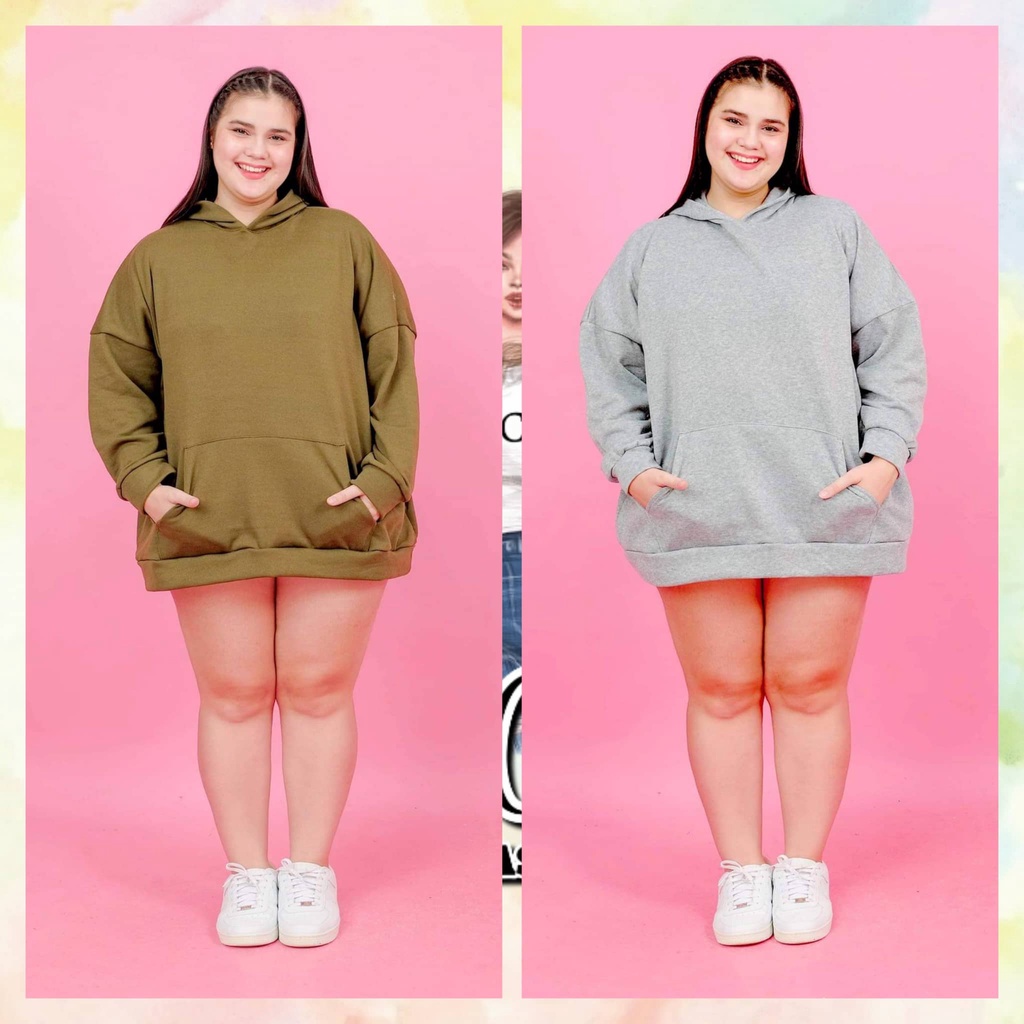 2XL TO 5XL • Plus Size Candy Color Oversized Plain Hoodie Jacket ...