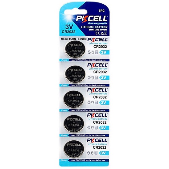 PKCELL CR2032 3V Lithium Button Cell Battery 5pcs/pack (PK-CR2032 ...