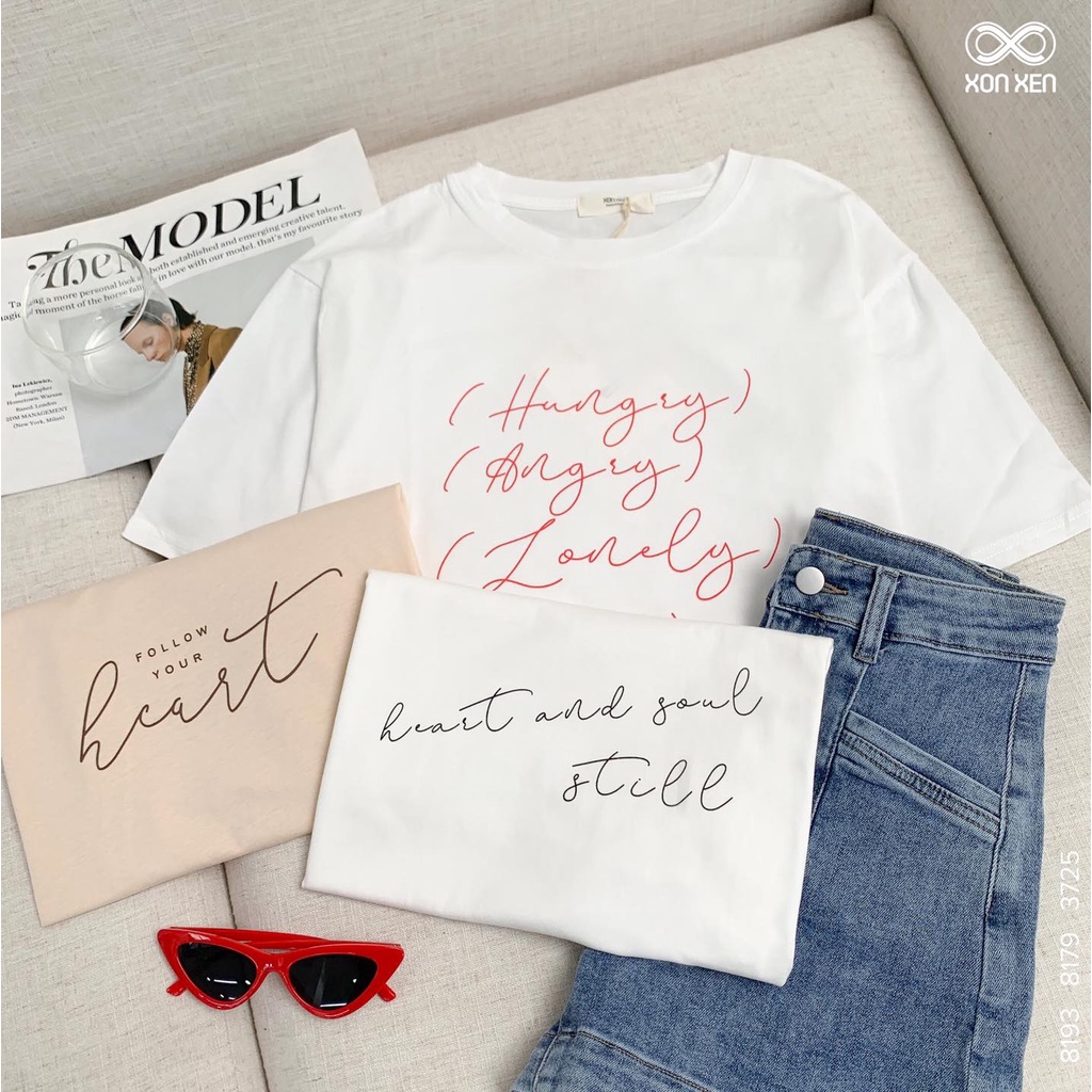 Women's Loose T-shirt with Cindy Hungry Angry Letter Print Code 8193 ...