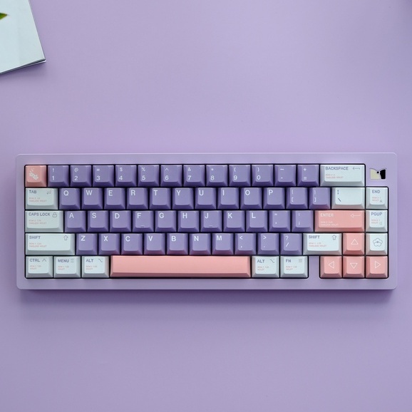 GMK Violets Keycap, 129 Keys PBT Keycaps Cherry Profile DYE-SUB ...