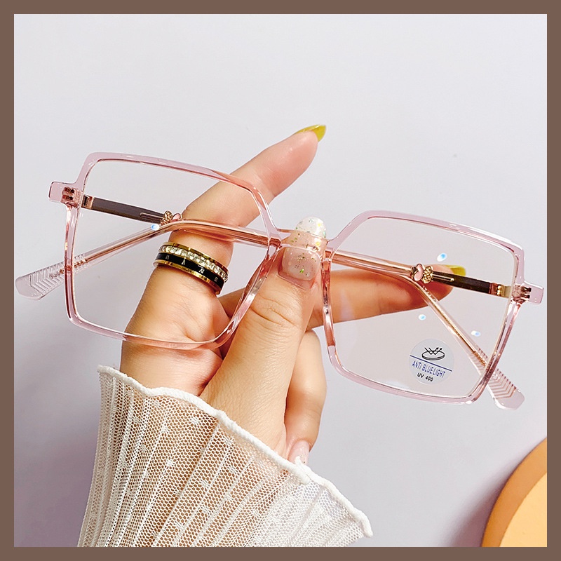 Ins TR90 Anti Radiation Eyeglasses for Women Square Frame Replaceable Lens Glasses | Shopee ...