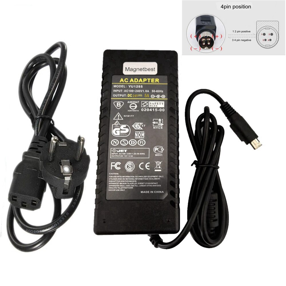 24V 5A LCD TV Monitor Flat Panel TV DVR Power Adaptor 24V5A 4pin ...