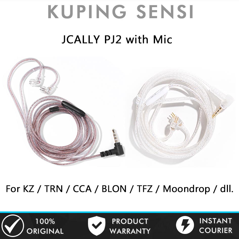 Kz Cable Jcally PJ2 Silver Cable with Mic Cable KZ CCA ZS3 ZS5 ZSA ZSN ...