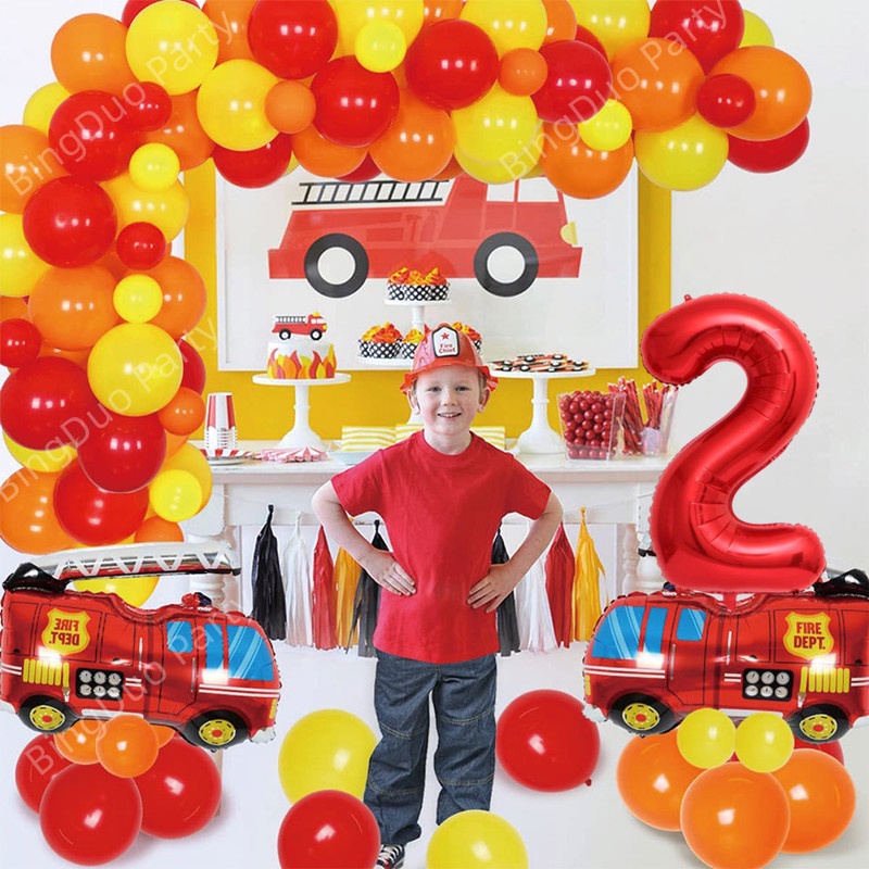 65pcs Construction Theme Party Foil Balloon Engineering Vehicle 32inch ...