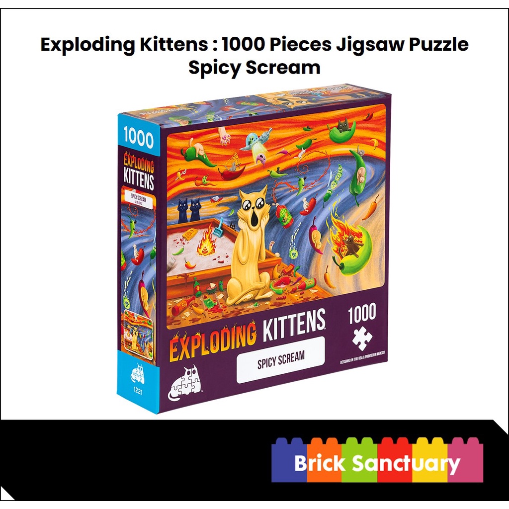 Exploding Kittens : 1000 Pieces Jigsaw Puzzle - Spicy Scream | Shopee ...