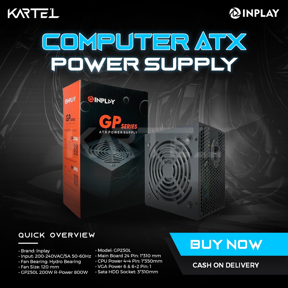 Inplay GP250L / GP200B ATX Power Supply | 800Watts-Generic Power ...