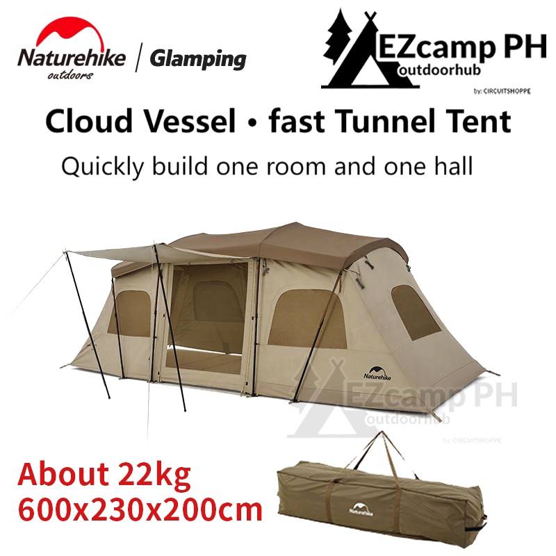 Naturehike CLOUD VESSEL Quick Build 4 Person One Bedroom One Living ...