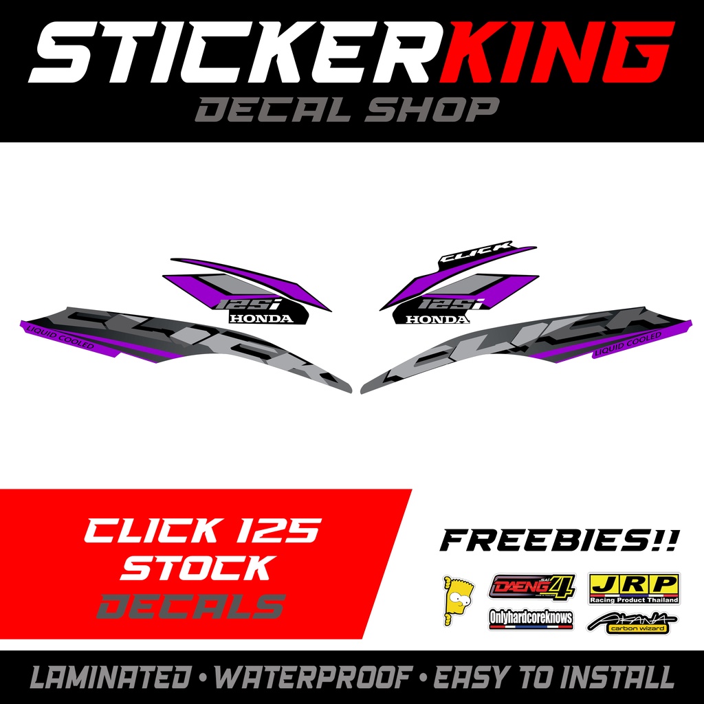 Honda Click 125 Stock Decals with freebies (Violet) | Shopee Philippines