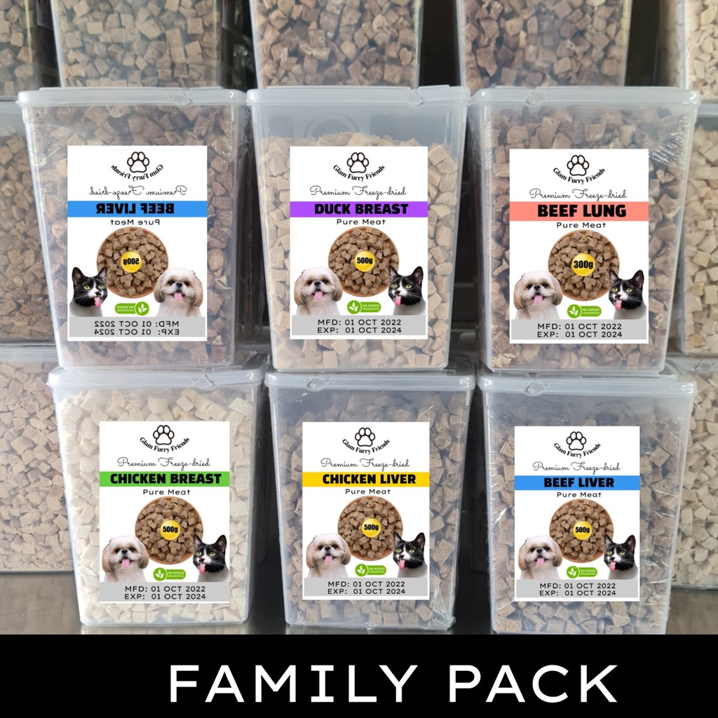FAMILY PACK BEEF/CHICKEN LIVER FREEZE DRIED CUBES 4 CATS AND DOG ...