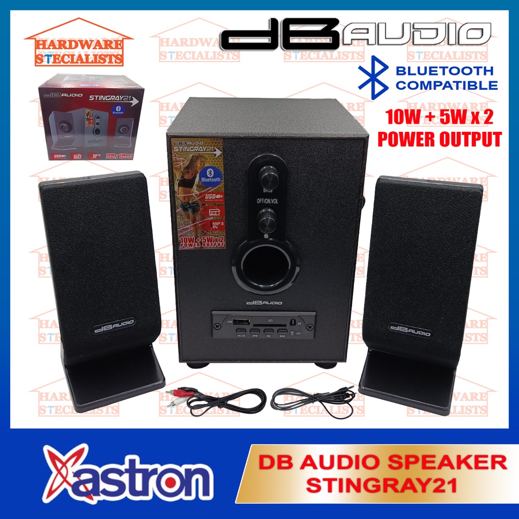 Astron DB Audio Speaker STINGRAY 2.1 10W + 5W x 2 Original Authentic ...