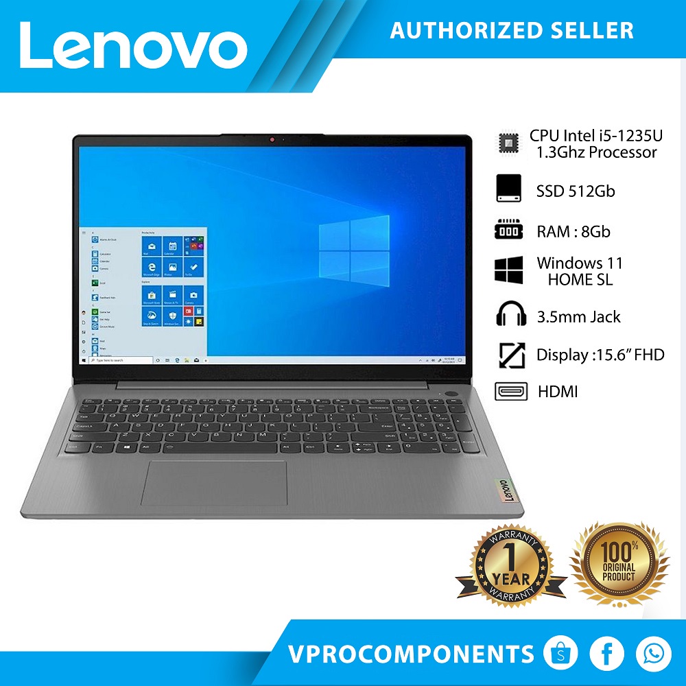 Lenovo IdeaPad 3 15IAU7 Laptop, i5 12th Gen, 8+512GB SSD , 15.6'' FHD ...