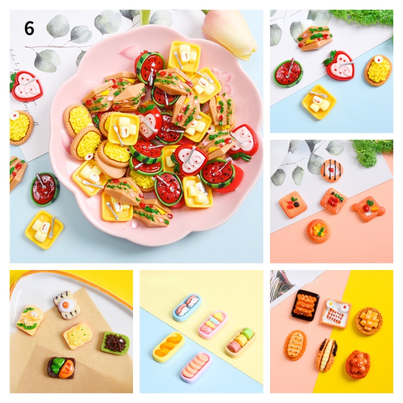 10pcs Simulation Fruit Sandwich Bread Resin Accessories DIY Accessories ...