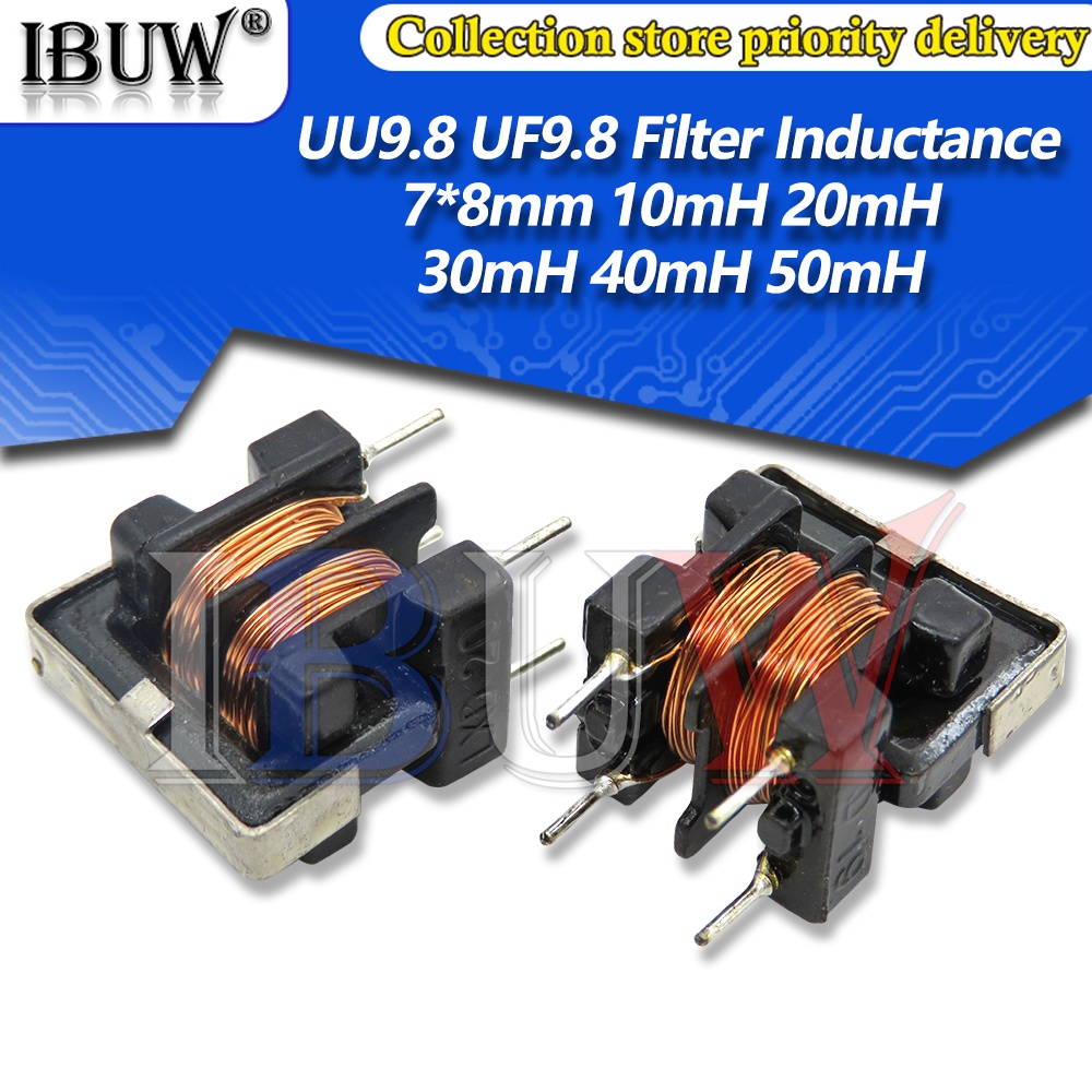 5PCS UU9.8 UF9.8 Common Mode Choke Inductor 10mH 20mH 30mH 40mH 50mH For Filter Inductance Pitch ...