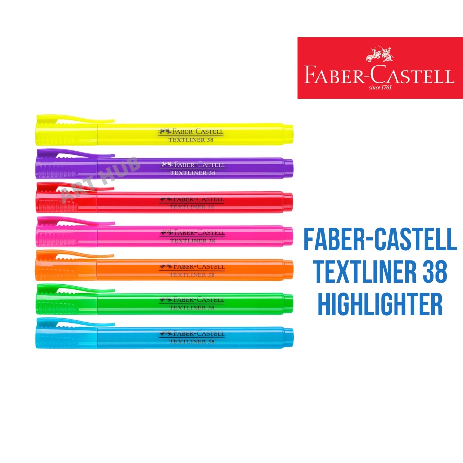 Faber-Castell Textliner 38 Highlighter Per Piece With Clip Thin And ...