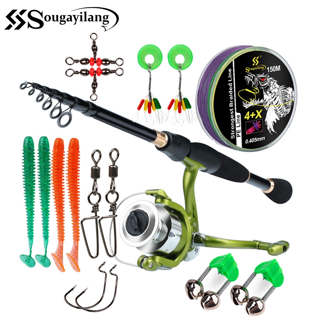 Sougayilang Fishing Set 1.8m-2.4m Telescopic Rod 1000-4000 Model ...