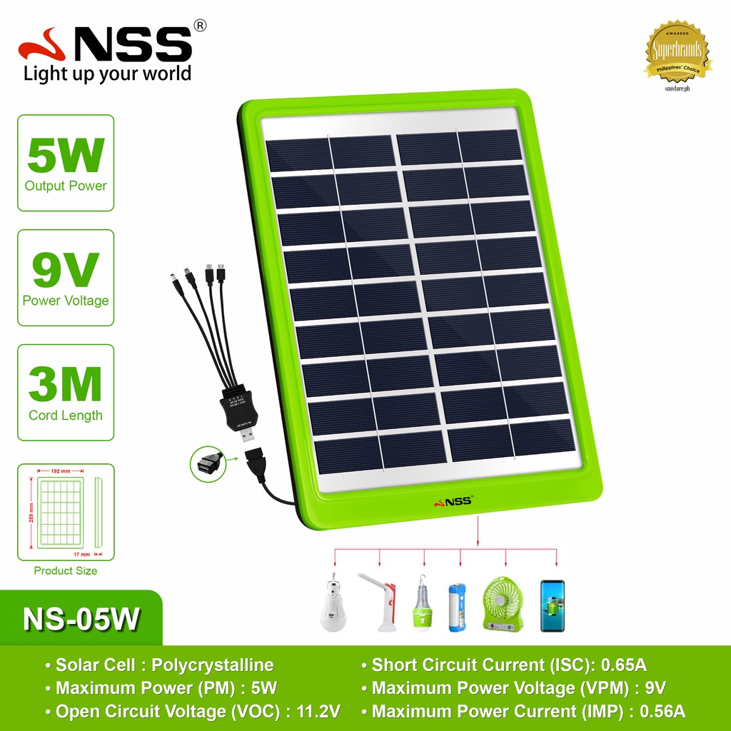 NSS 16W Solar Panel multi-function Solar Charger USB Cable Solar Panel ...
