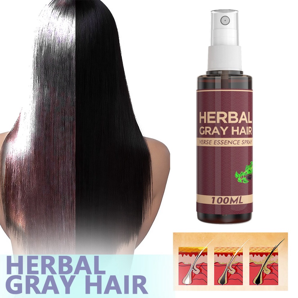 100ml Restore Black Hair Serum Herbal Gray Hair Reverse Essence Spray ...