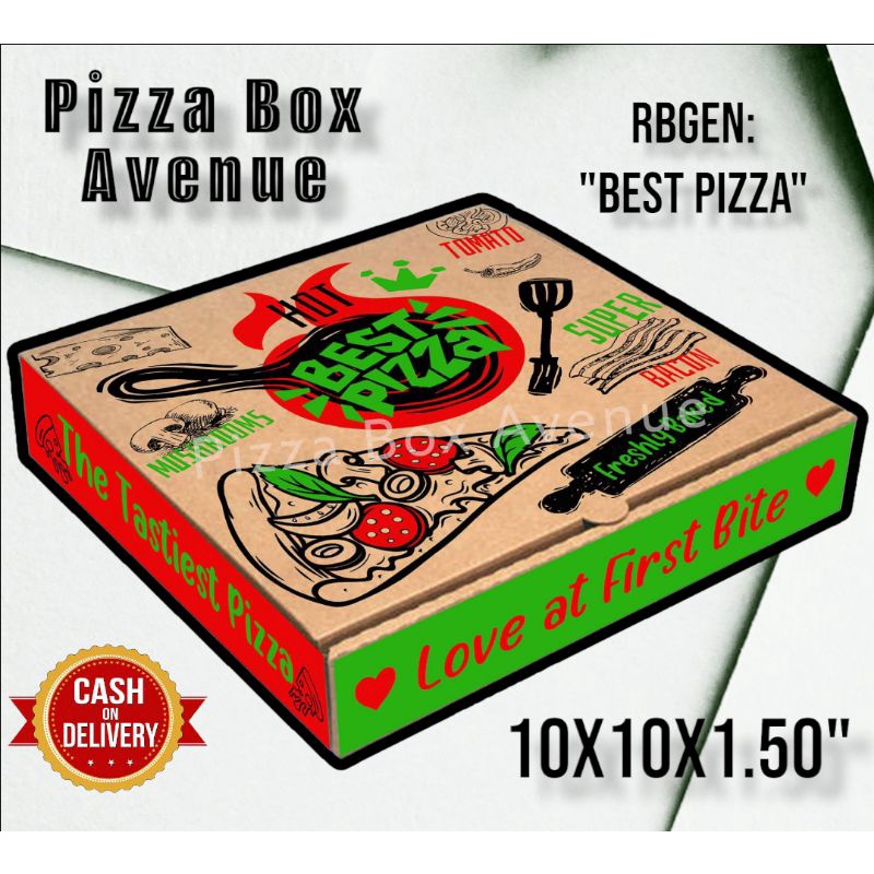 PIZZA BOX CORRUGATED - 10 inches RED (50pcs/bundle) | Shopee Philippines