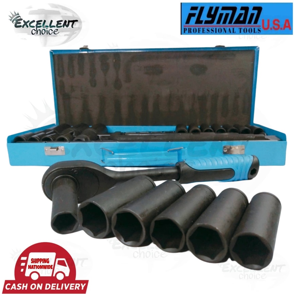 FLYMAN USA 24pcs 1/2"drive Deep Socket Set ( 8-32mm ) | Shopee Philippines