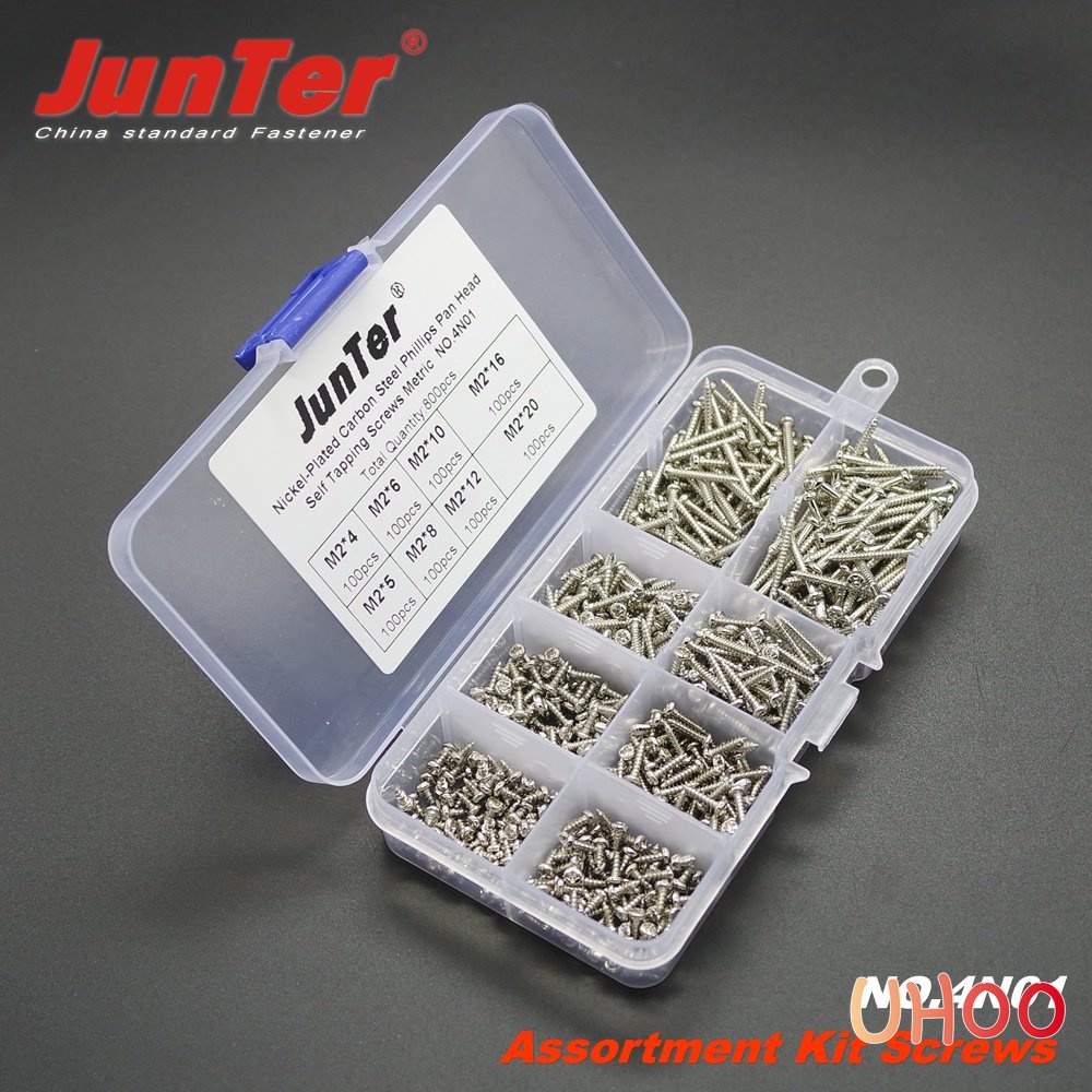 800Pcs/Box Stainless Steel Self-Tapping Wood Screw Set - Sizes M2x4 ...