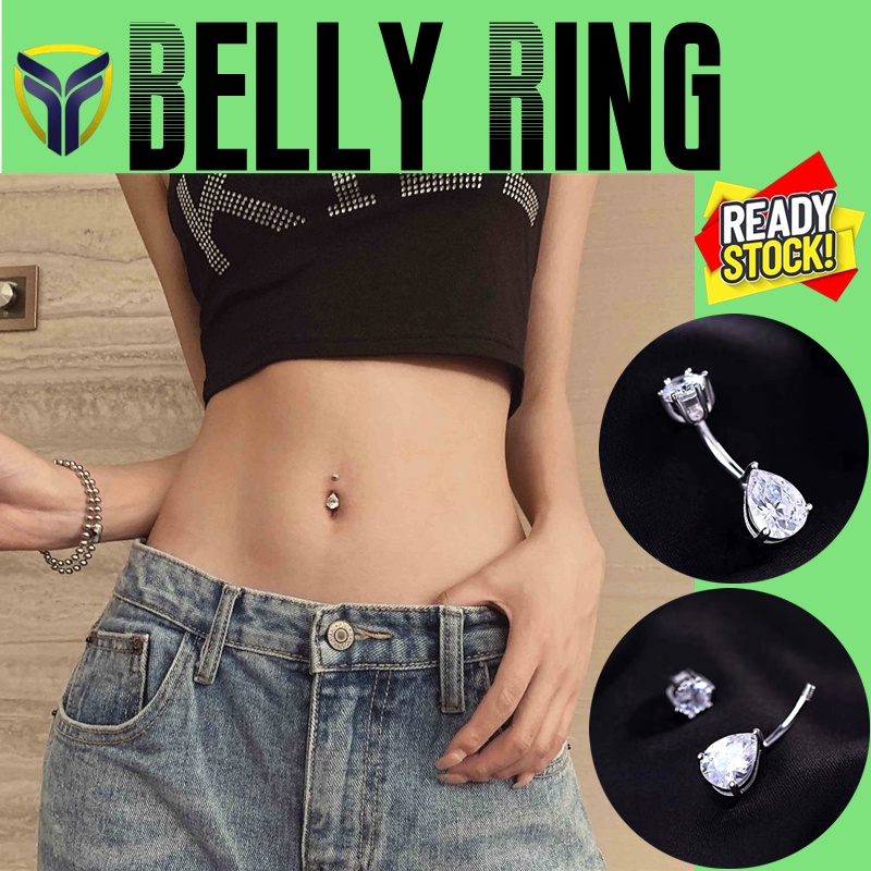 【Franco Fashion】Water Drop Navel Ring 925 Sterling Silver Navel Nail ...