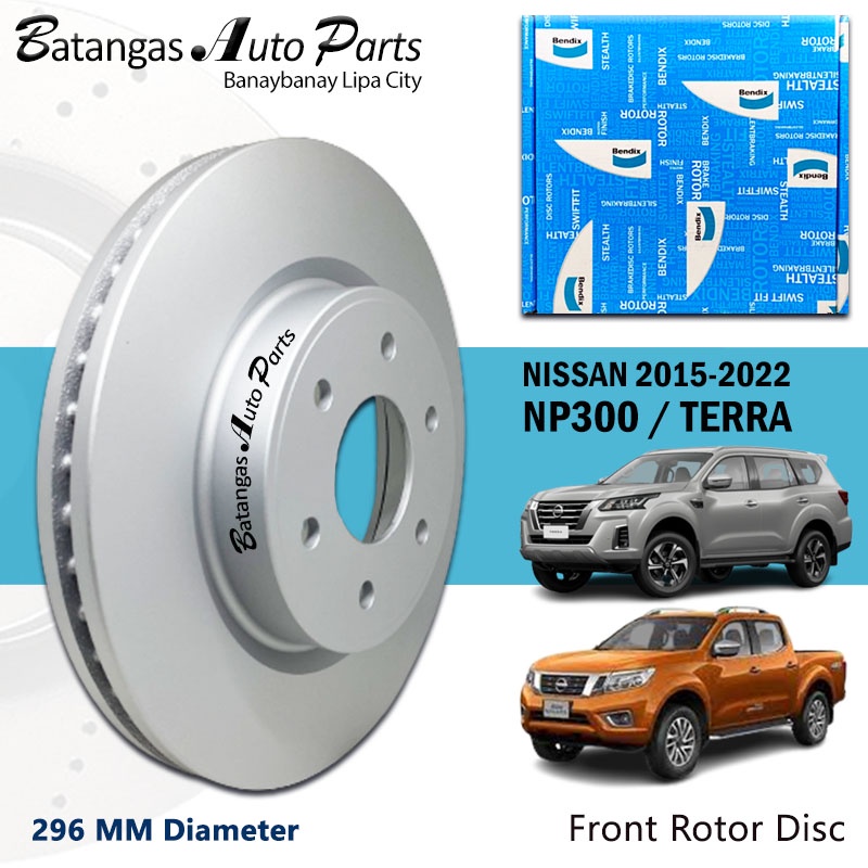 ROTOR DISC NISSAN NAVARA NP300 / TERRA 2015-2020 FRONT BENDIX 1PC 296MM ...
