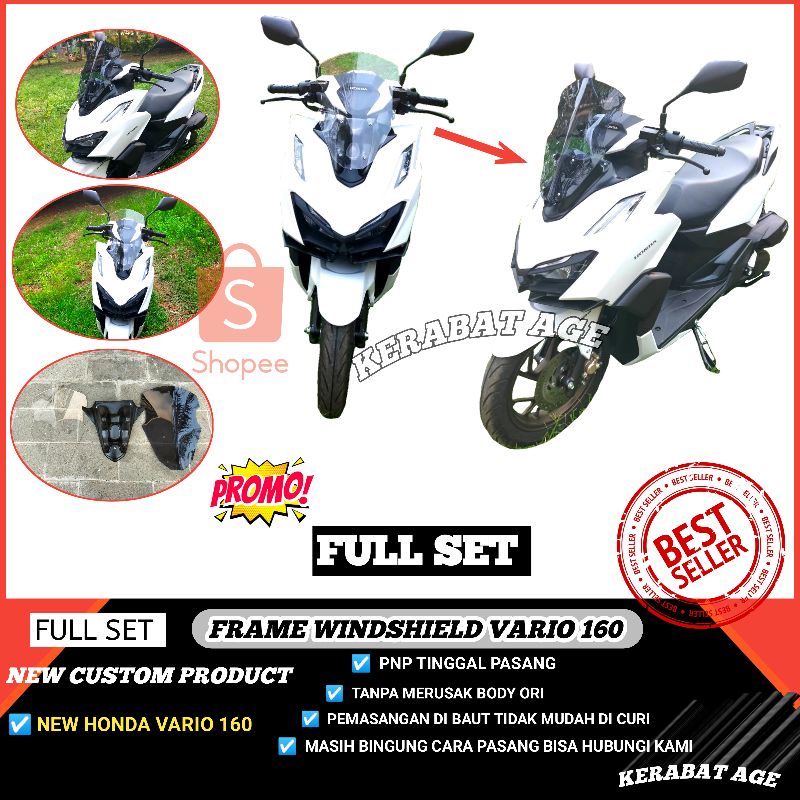 Accessories Click 160/Full Set frame windshield Click 160cc Visor Visor ...