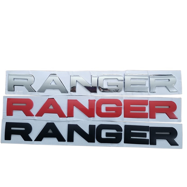1 x ABS Black/Red/Silver RANGER Logo Car Auto Trunk Lid Emblem Badge ...