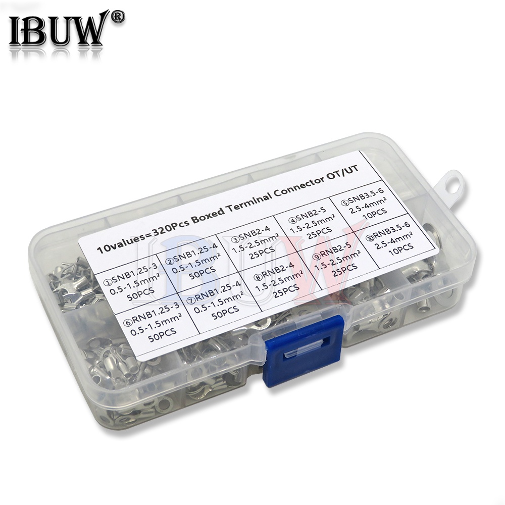 320Pcs Boxed Terminal Connector Cold Pressed OT/UT Crimp Terminals ...