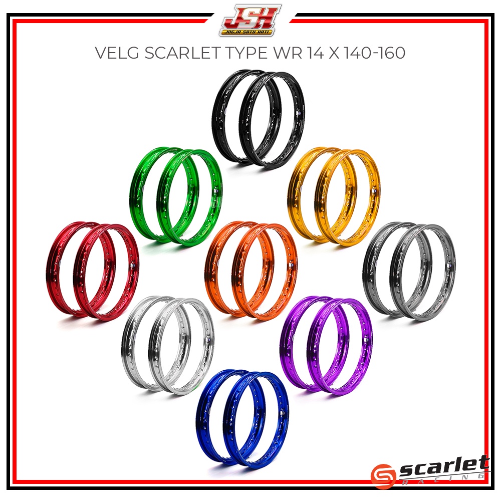 Scarlet Aluminum Circle Rim Set Rims Type WR Ring 14 140 160 185 215 ...