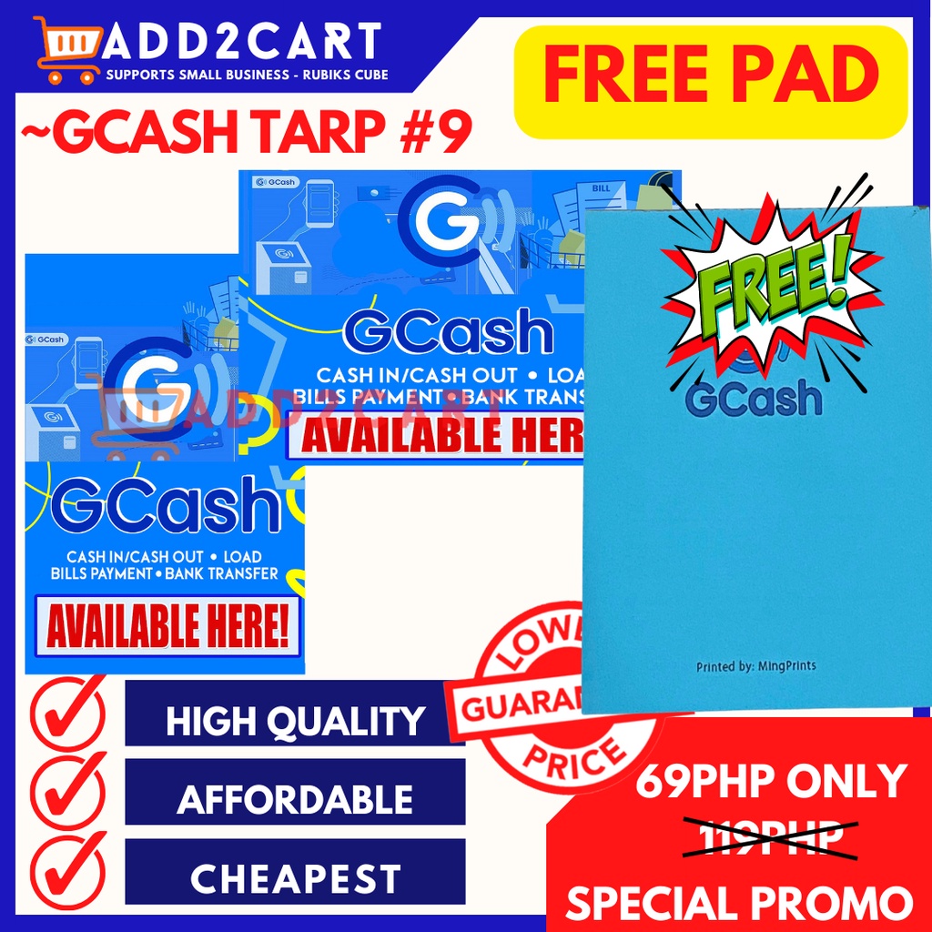 GCASH TARP #9 with FREE GCASH Pad Landscape / Portrait Tarpaulin RC ...