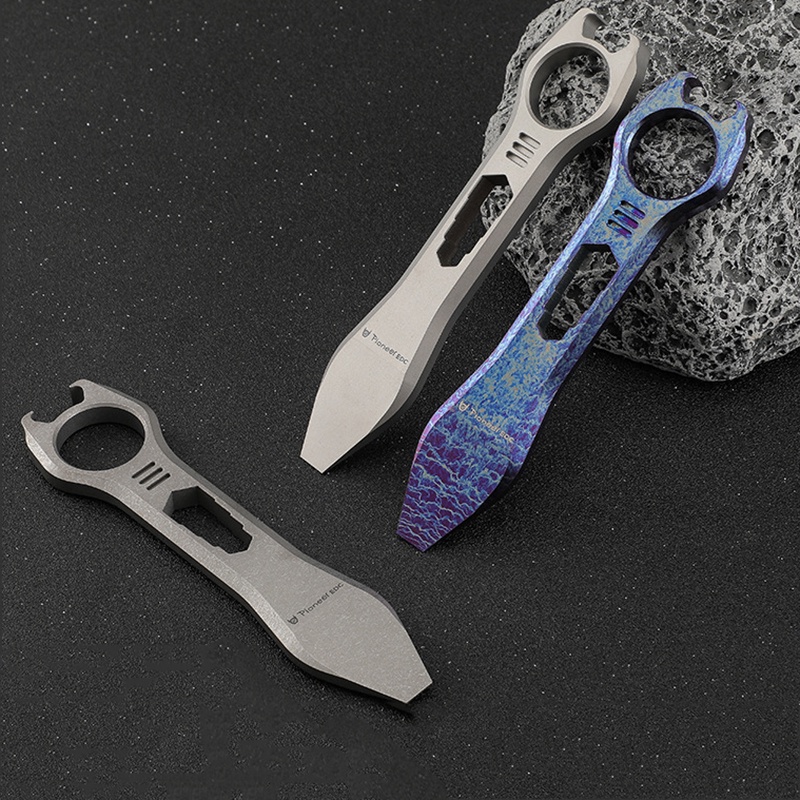 CNEDC Mini Titanium Alloy Crowbar EDC Outdoor Survival Crowbar Camping ...