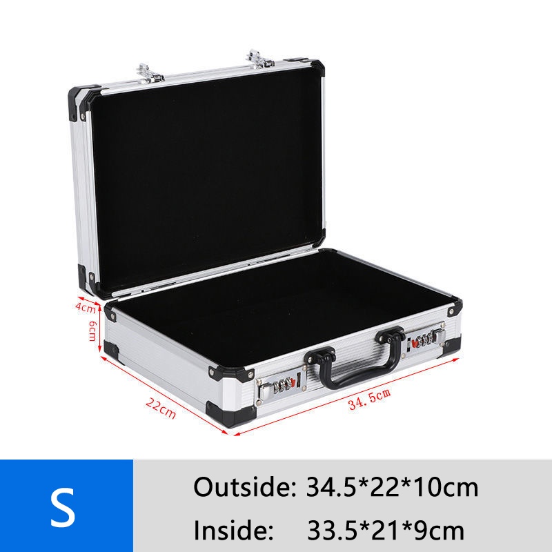 Portable Aluminum Alloy Toolbox Password Box Safe Document Hardware ...