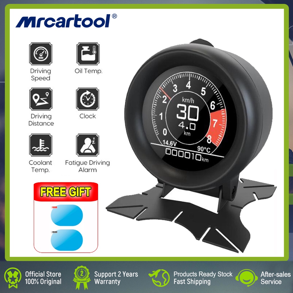 MRCARTOOL M3 OBD2 Speedometer HUD Head-Up Display Digital Oil Water ...