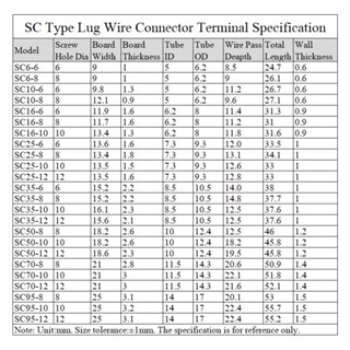 10Pcs SC Type Wire Nose Terminal Wire Welding Cable Connector SC6 SC10 ...