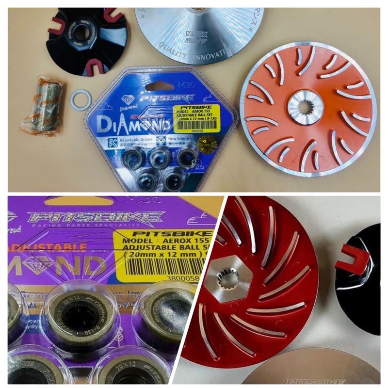 Pitsbike CVT Pulley set v2 v3 NMAX / Aerox with Diamond Adjustable ...