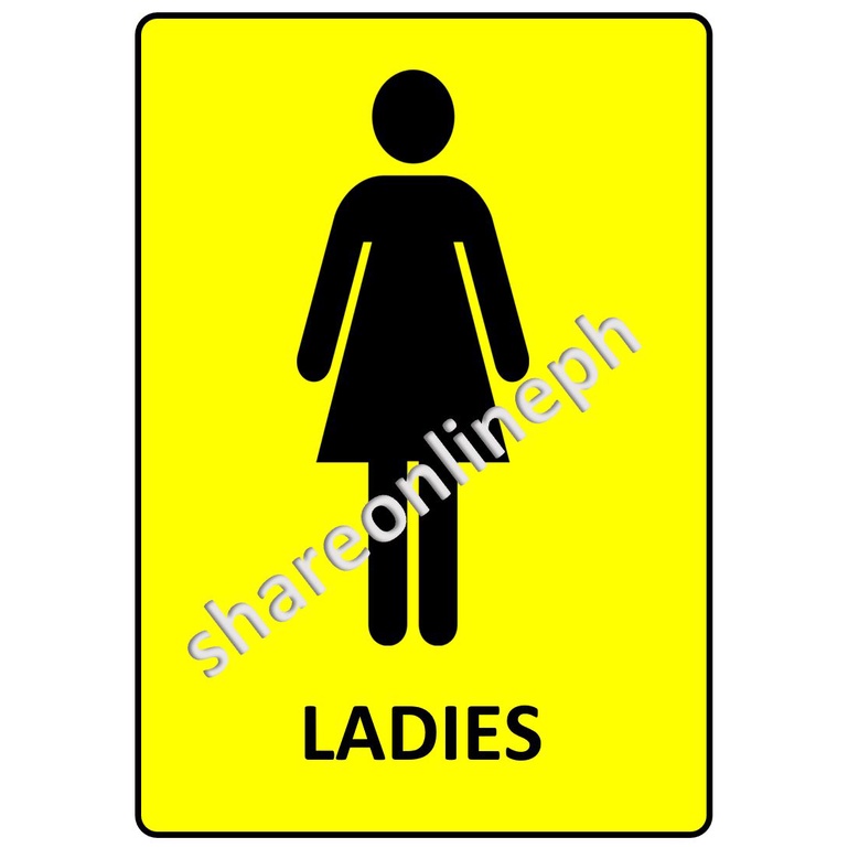Ladies Laminated Signage Sign Boards Sticker Signages Restroom | Shopee ...